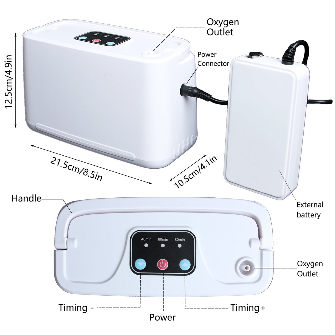 3L Portable Oxygen Concentrator 2.5H Battery RS-01