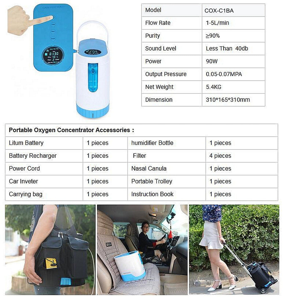 5L Portable Oxygen Concentrator C1